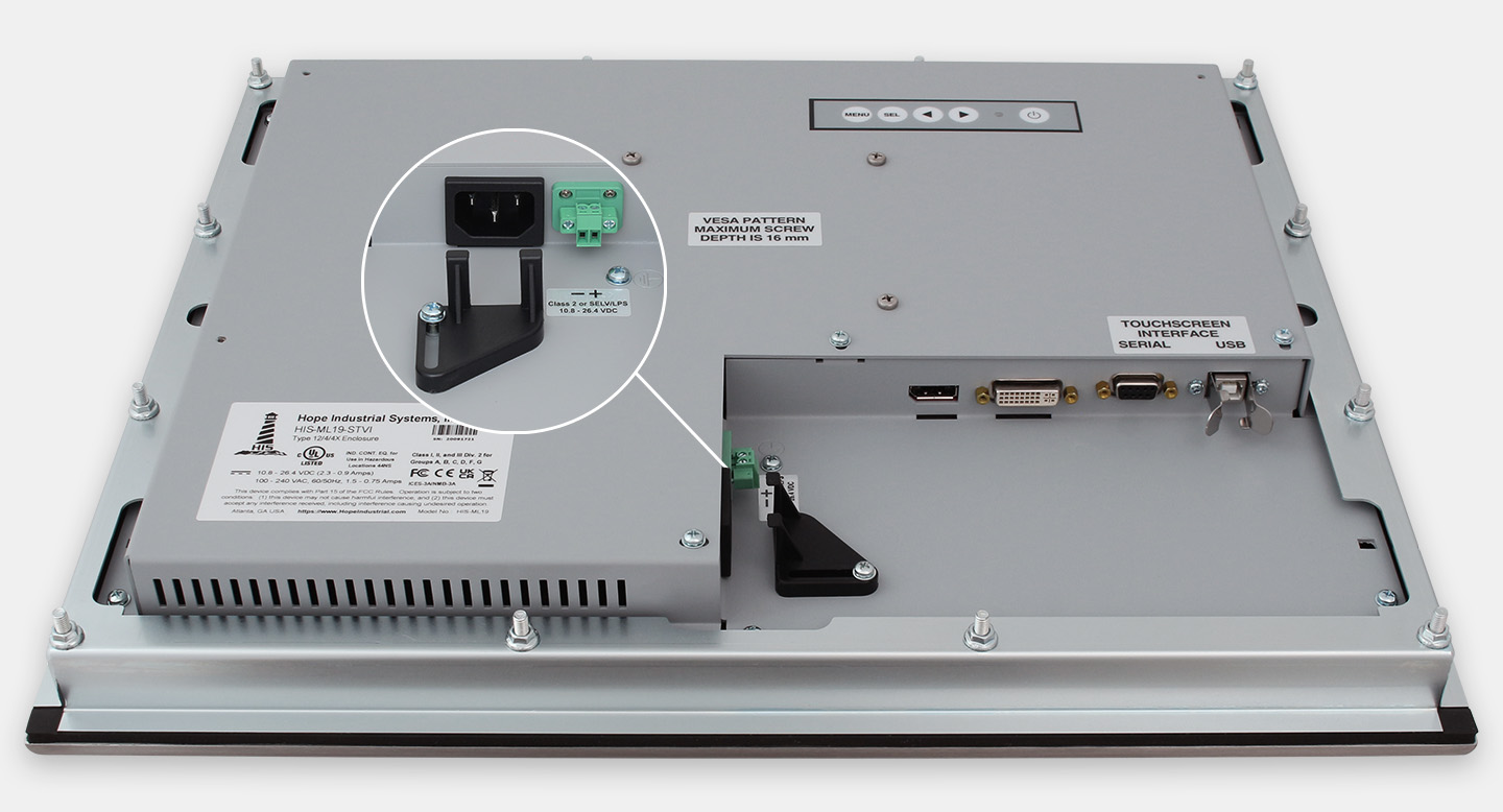 19" Panel Mount Monitor and Industrial Touch Screen - Hope Industrial ...